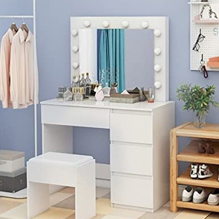 17 Stories Jaunell Dressing Table with Mirror & Reviews | Wayfair.co.uk