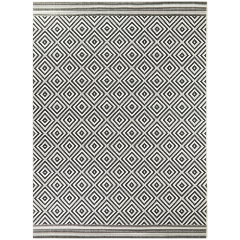 Wrought Studio Ammons Black/White Indoor/Outdoor Rug & Reviews | Wayfair
