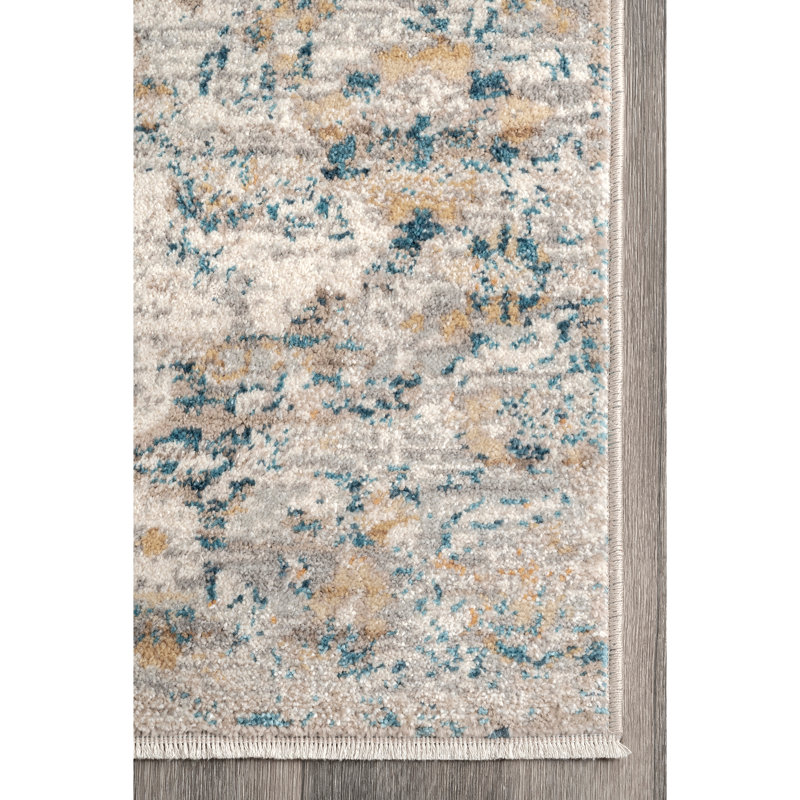 Ophelia & Co. Eugen Performance Beige/Blue Rug & Reviews | Wayfair