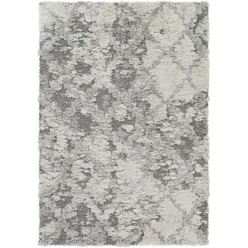 Wade Logan® Dittman Performance Gray/White Rug & Reviews | Wayfair