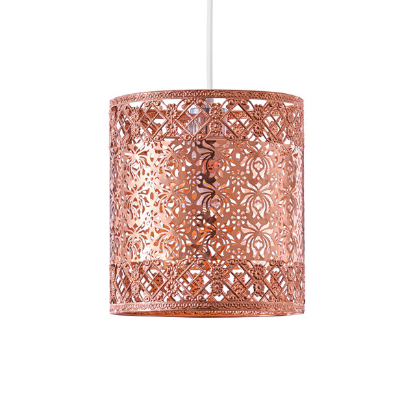 World Menagerie 25Cm H x 22.5Cm W Metal Drum Lamp Shade ( Screw On ) in ...