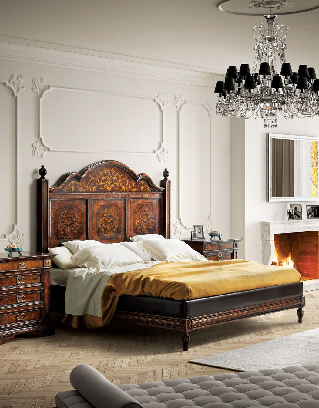 David Michael Upholstered Leather Bed | Perigold