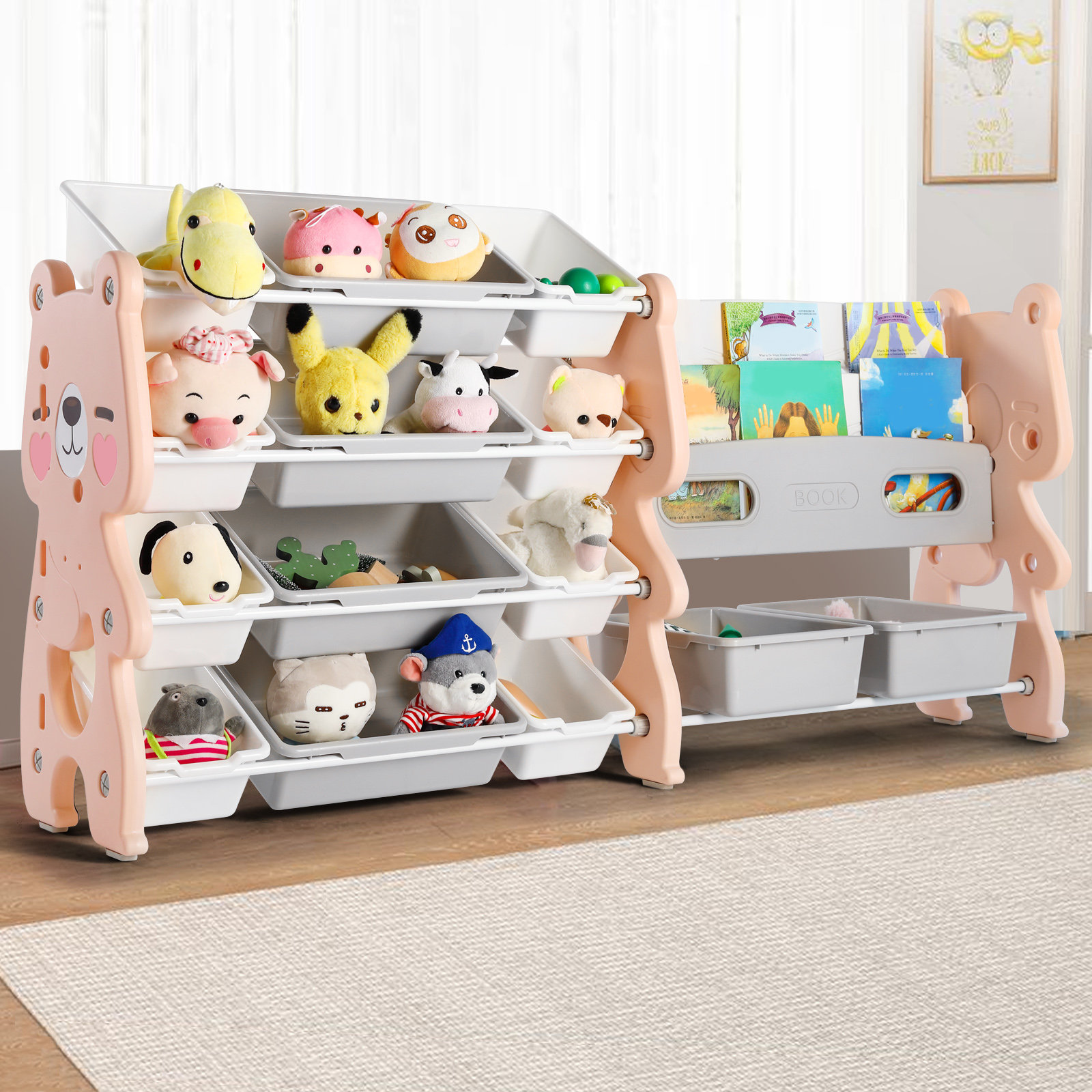 Zoomie Kids Plastic Toy Organizer with Bins | Wayfair