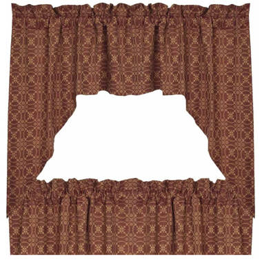 Home Collection by Raghu Geometric Cotton Swag 72'' W Window Valance in ...