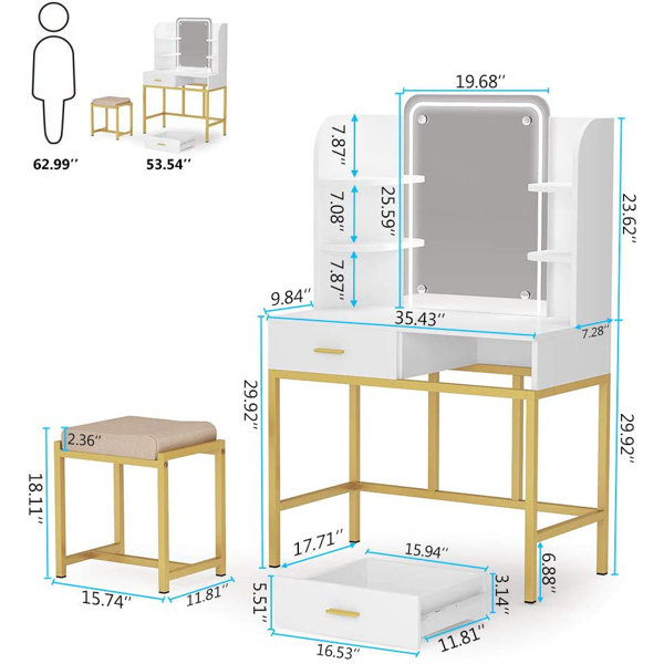 Everly Quinn Minetta Vanity & Reviews | Wayfair