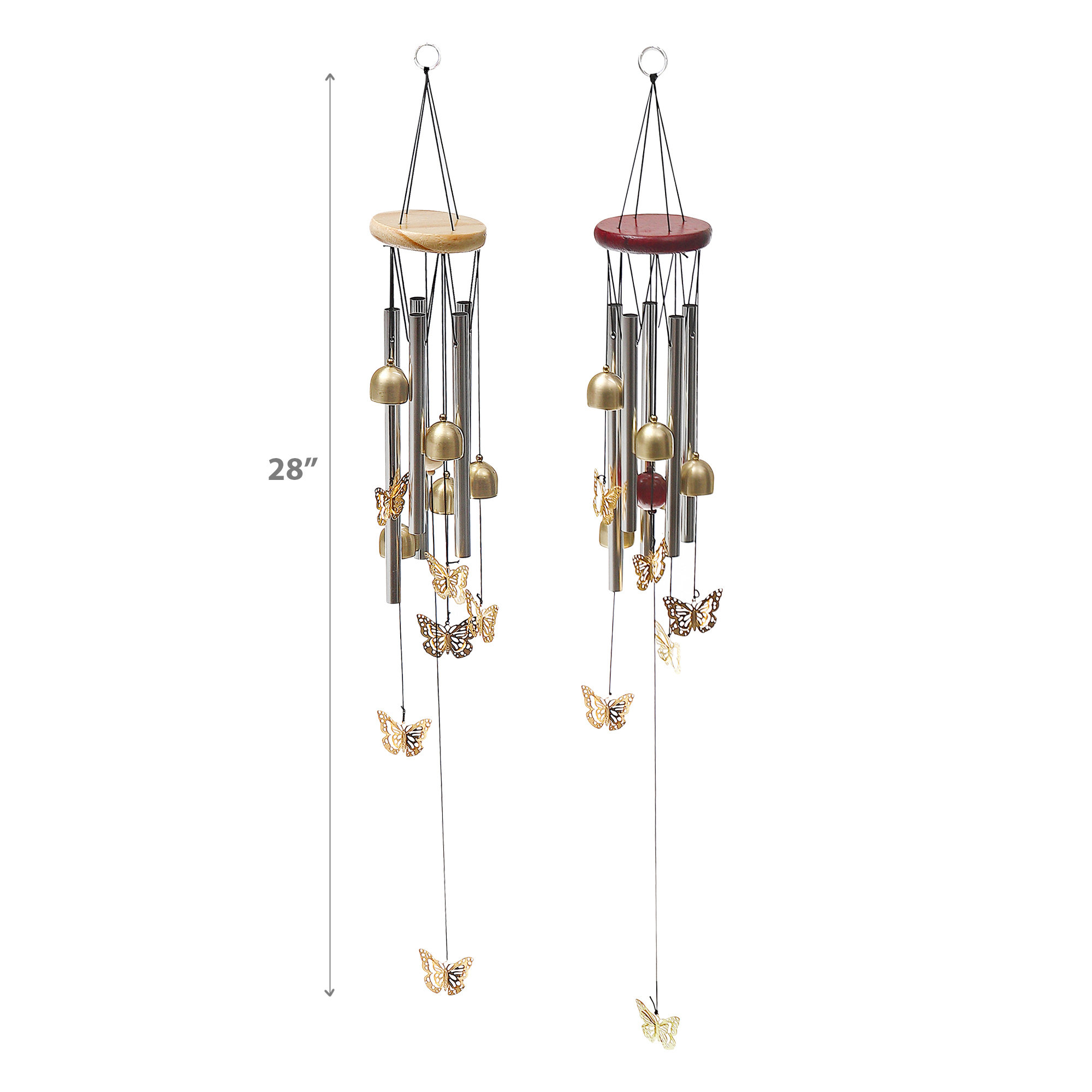 Arlmont & Co. Bells and Butterfly 2 Piece Wind Chime Set | Wayfair