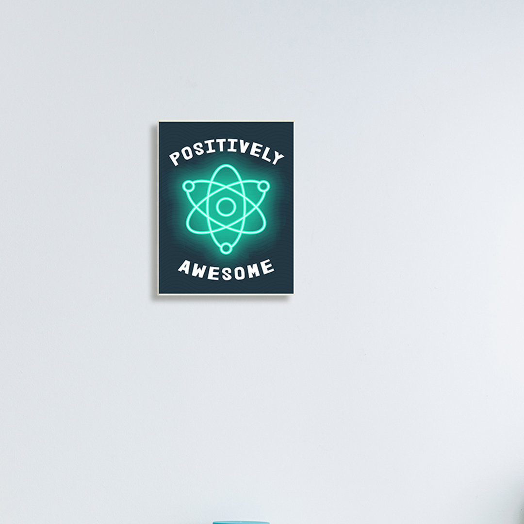 Stupell Industries Positively Awesome Phrase Science Atom Pun Children ...