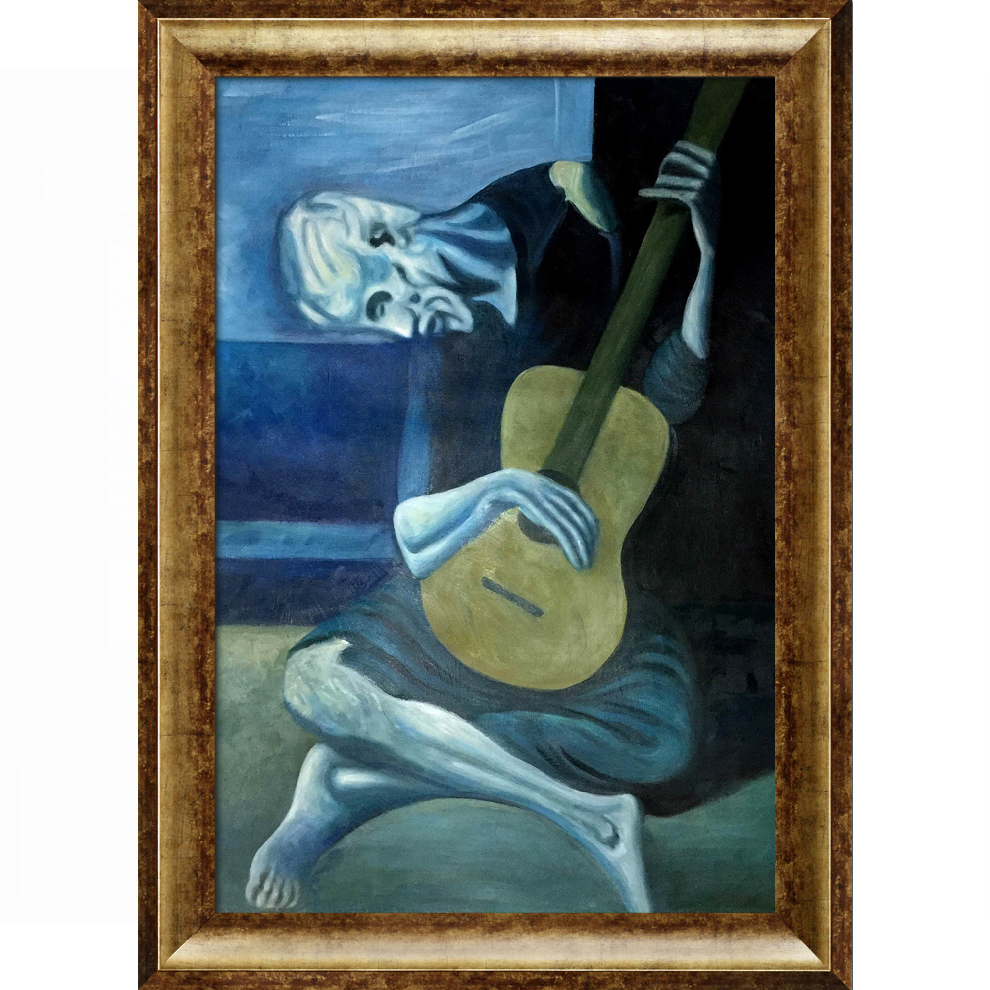 Overstock Art The Old Guitarist by Pablo Picasso - Painting on Canvas ...