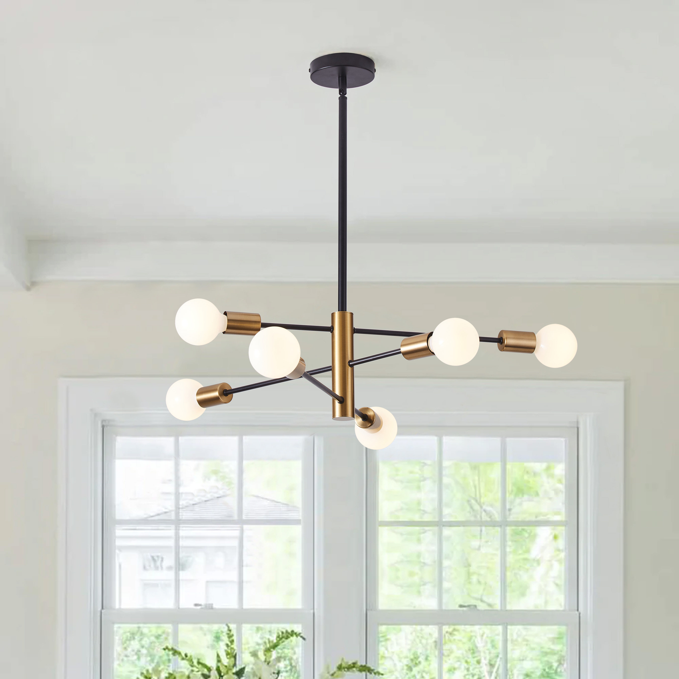 Mercer41 Easah Dimmable Sputnik Modern Linear Chandelier | Wayfair