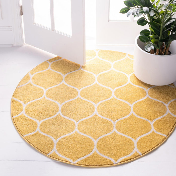 Bungalow Rose Llanet Performance Yellow Rug & Reviews | Wayfair