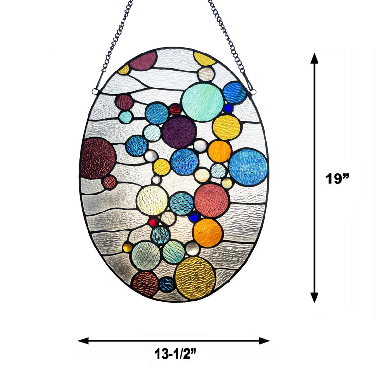 Ivy Bronx Bubbles Stained Glass Window Panel | Wayfair