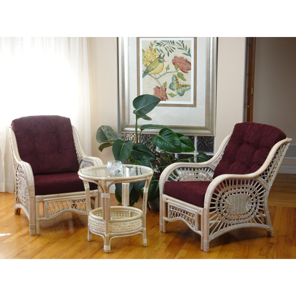 Bay Isle Home Zooey 2 Piece Malibu Living Chairs Natural Rattan Wicker ...