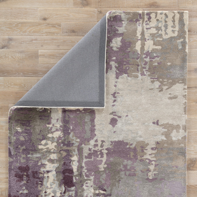 17 Stories Fleishman Handmade Purple/Gray Rug & Reviews | Wayfair