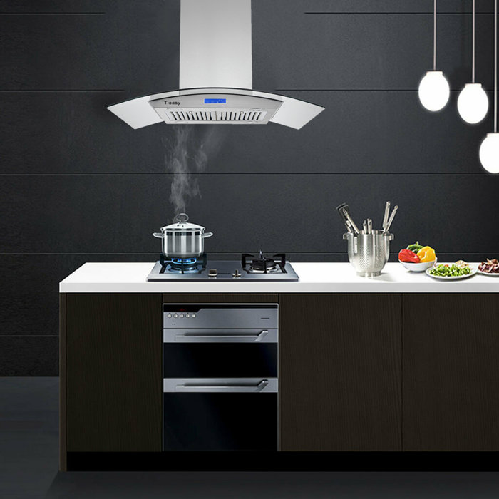 Tieasy Island Range Hood 36 Inches 700 Cubic Feet Per Minute CFM ...