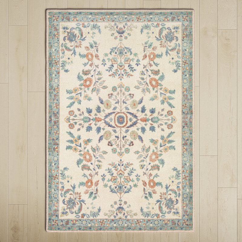 Berger Performance Cream/Burnt Orange/Blue/Sage/Wheat/Green Rug ...