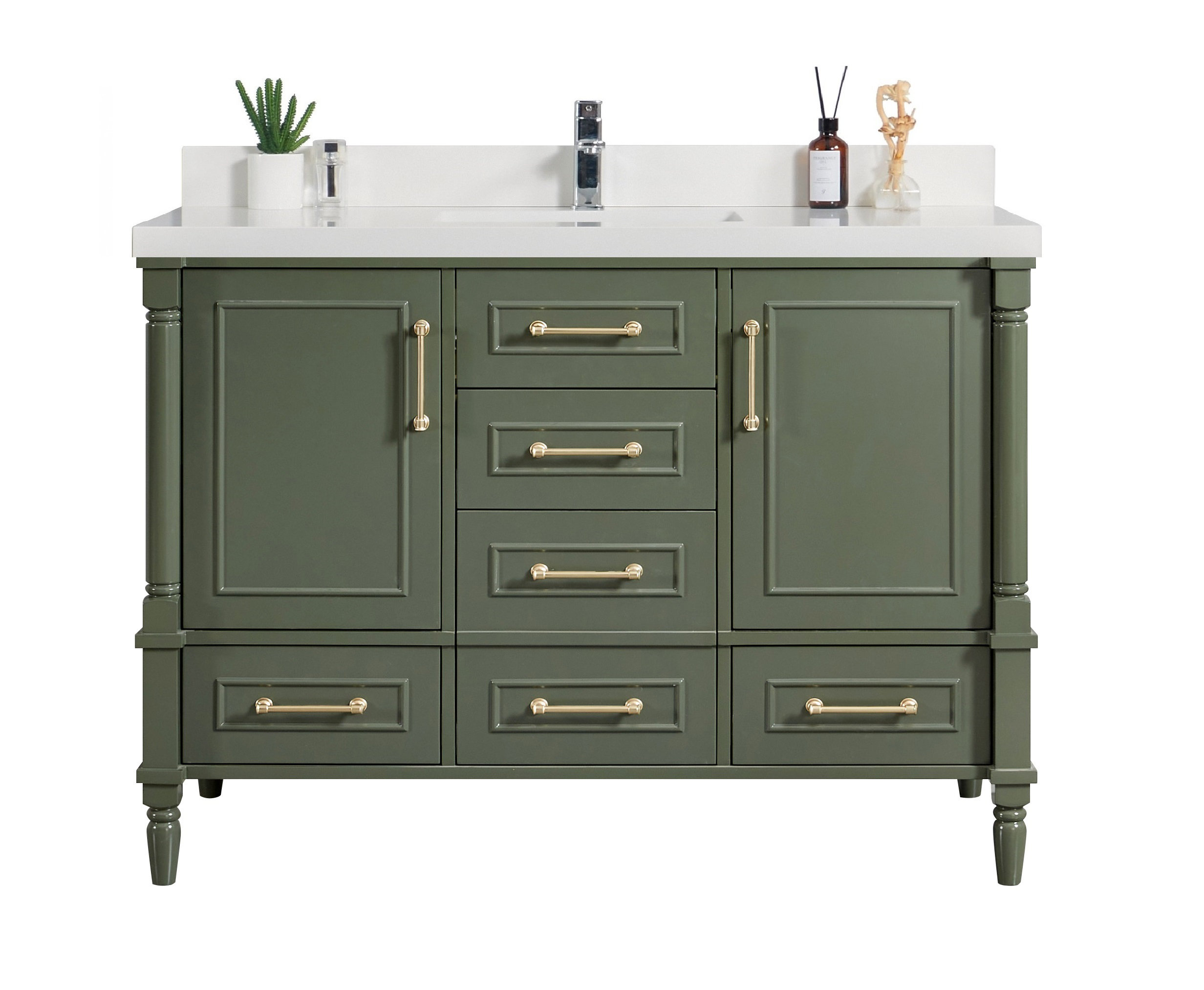 Mercer41 Flavell 48'' Single Bathroom Vanity with Marble Vanity Top ...