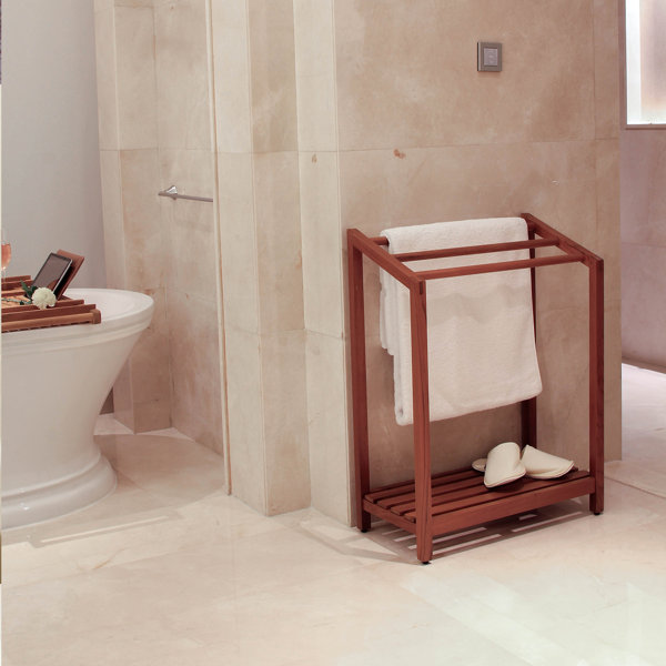 Teak-wood-towel-rack | Wayfair