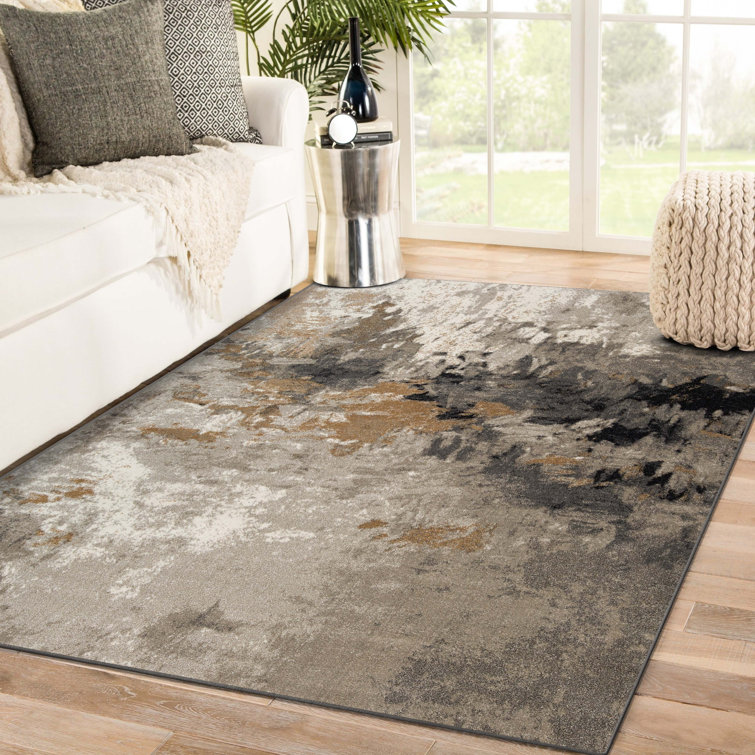 17 Stories Elmdale Abstract Brown Area Rug | Wayfair