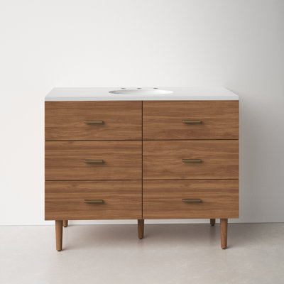 AllModern Dondi 42'' Single Bathroom Vanity with Quartz Vanity Top ...