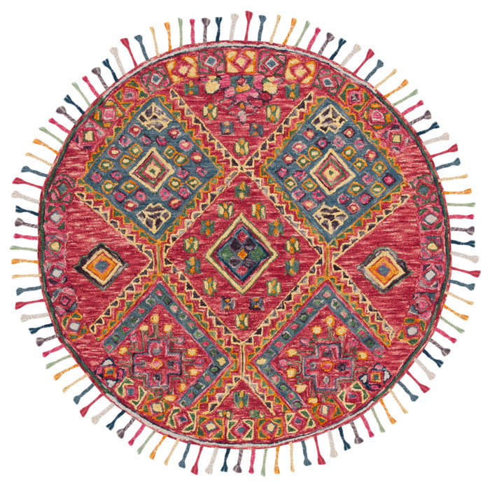 Langley Street Handmade Hand Tufted Pink/Turquoise/Brown/Yellow Rug ...