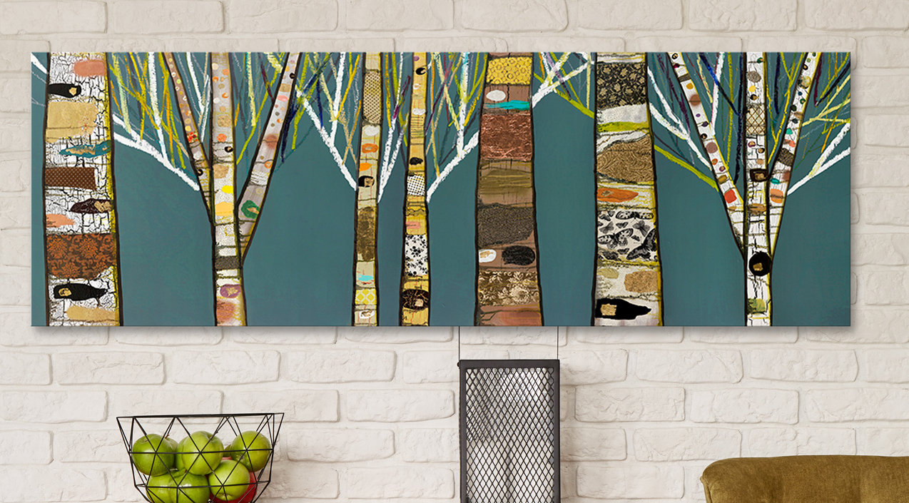 Ebern Designs Birch Tree Forest On Canvas by Eli Halpin Print & Reviews ...