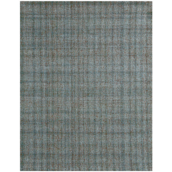 Gracie Oaks Onnig Plaid Handmade Tufted Wool Blue Area Rug & Reviews ...