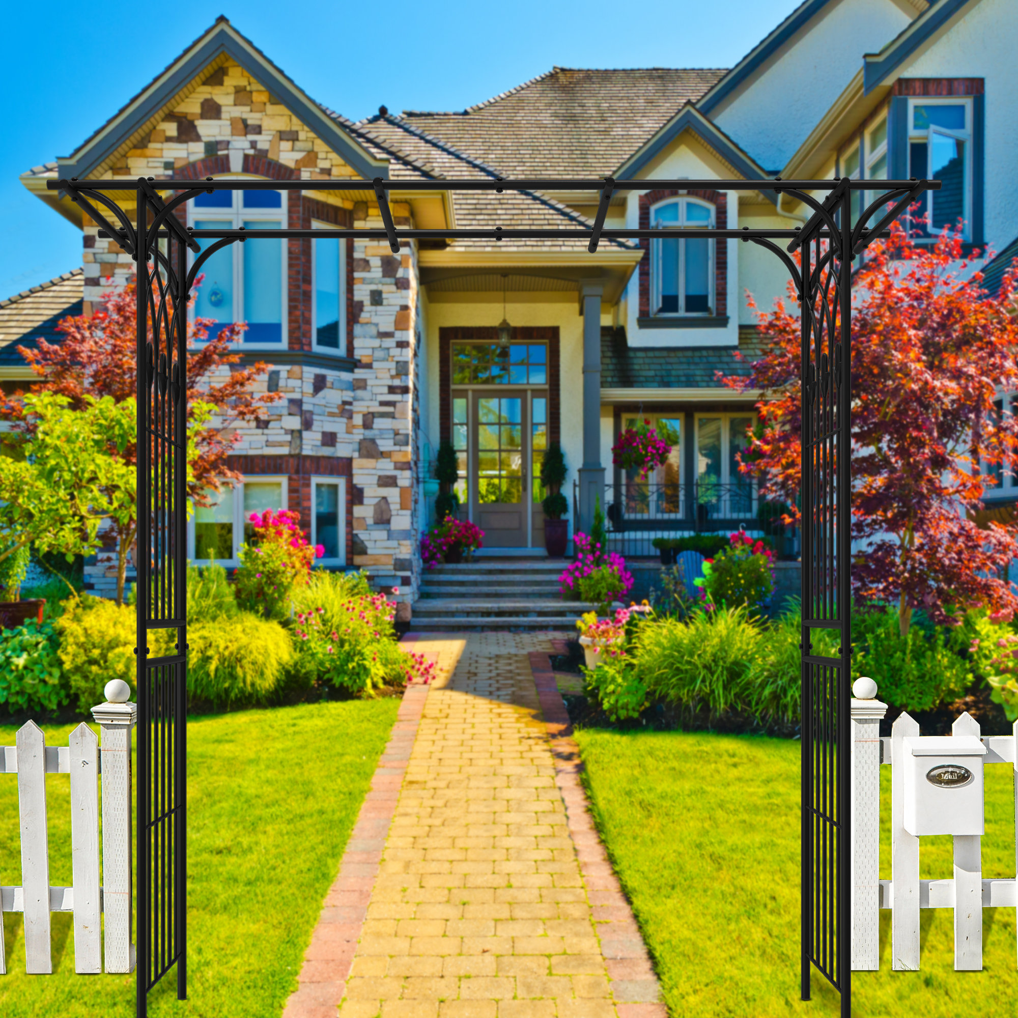 YITAHOME 7 ft. H x 7 ft. W Steel Fence Panel | Wayfair