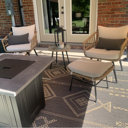 Wade Logan® Ingle Outdoor Ottoman with Cushion & Reviews | Wayfair