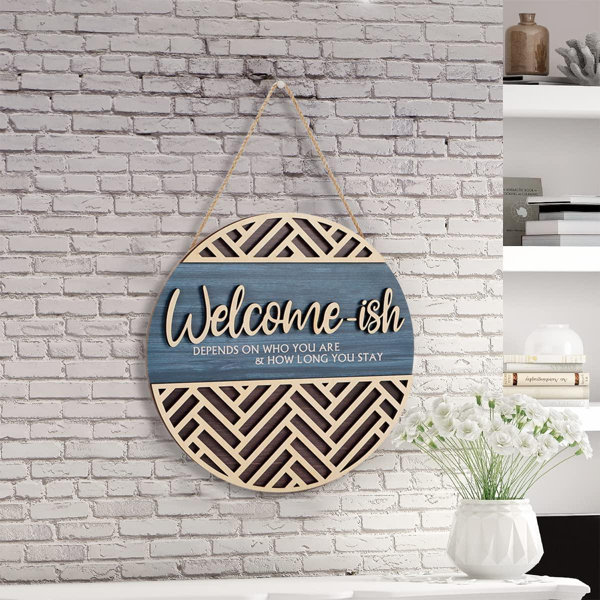 Dovecove Welcome Hanging Sign Wall Décor | Wayfair