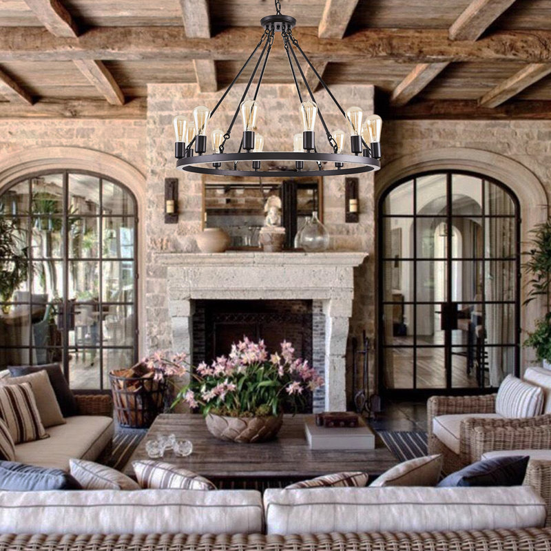 Trent Austin Design® Moritz 12 - Light Wagon Wheel Chandelier & Reviews ...