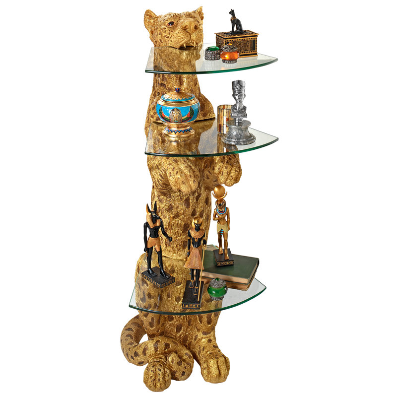 Design Toscano 42" Tall Royal Cheetah Glass End Table | Wayfair