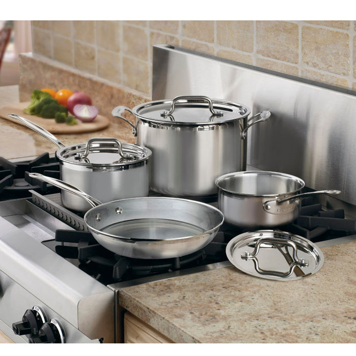 Cuisinart MultiClad Pro 7 Piece Cookware Set & Reviews | Wayfair
