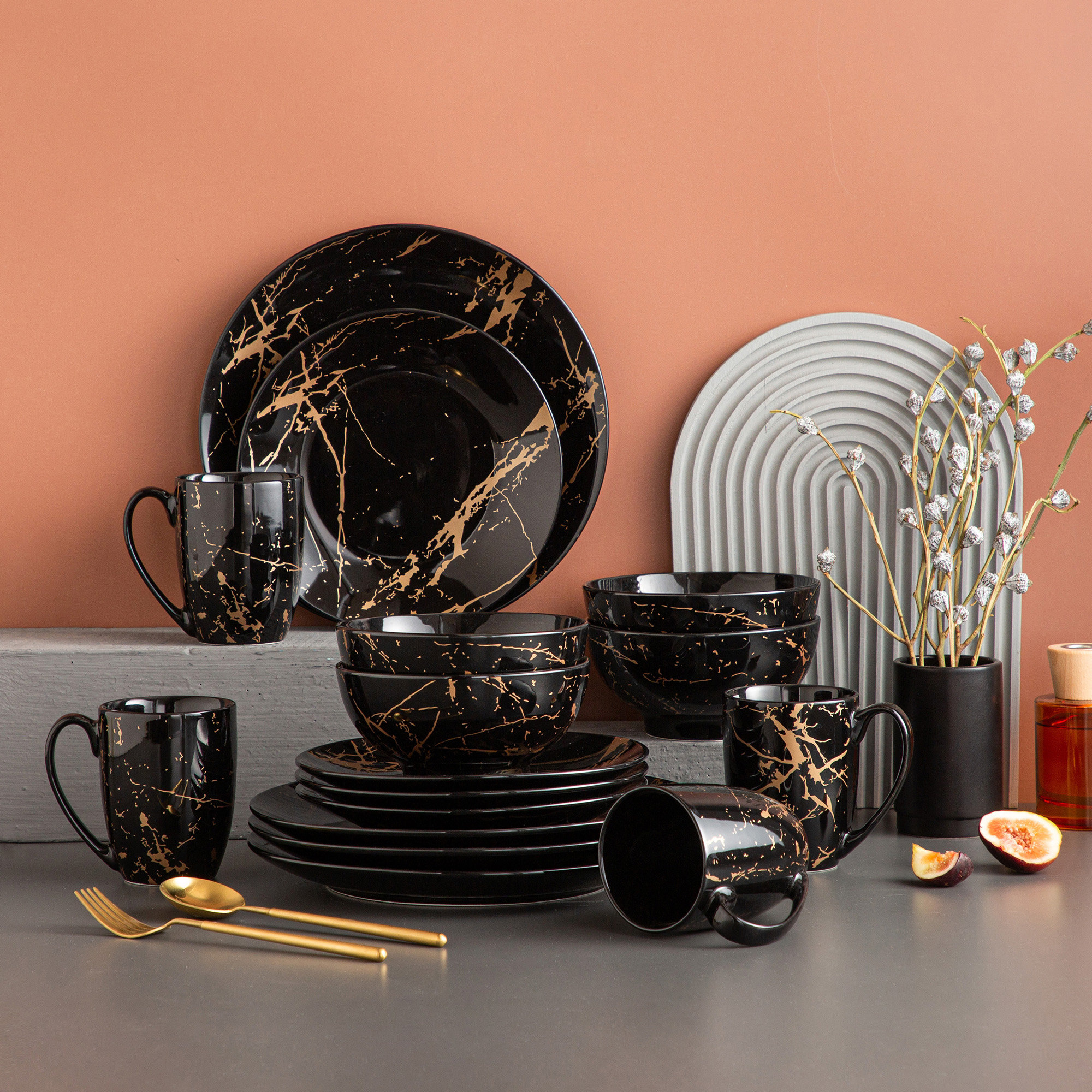 LOVECASA Porcelain China Dinnerware - Set of 16 & Reviews | Wayfair.co.uk
