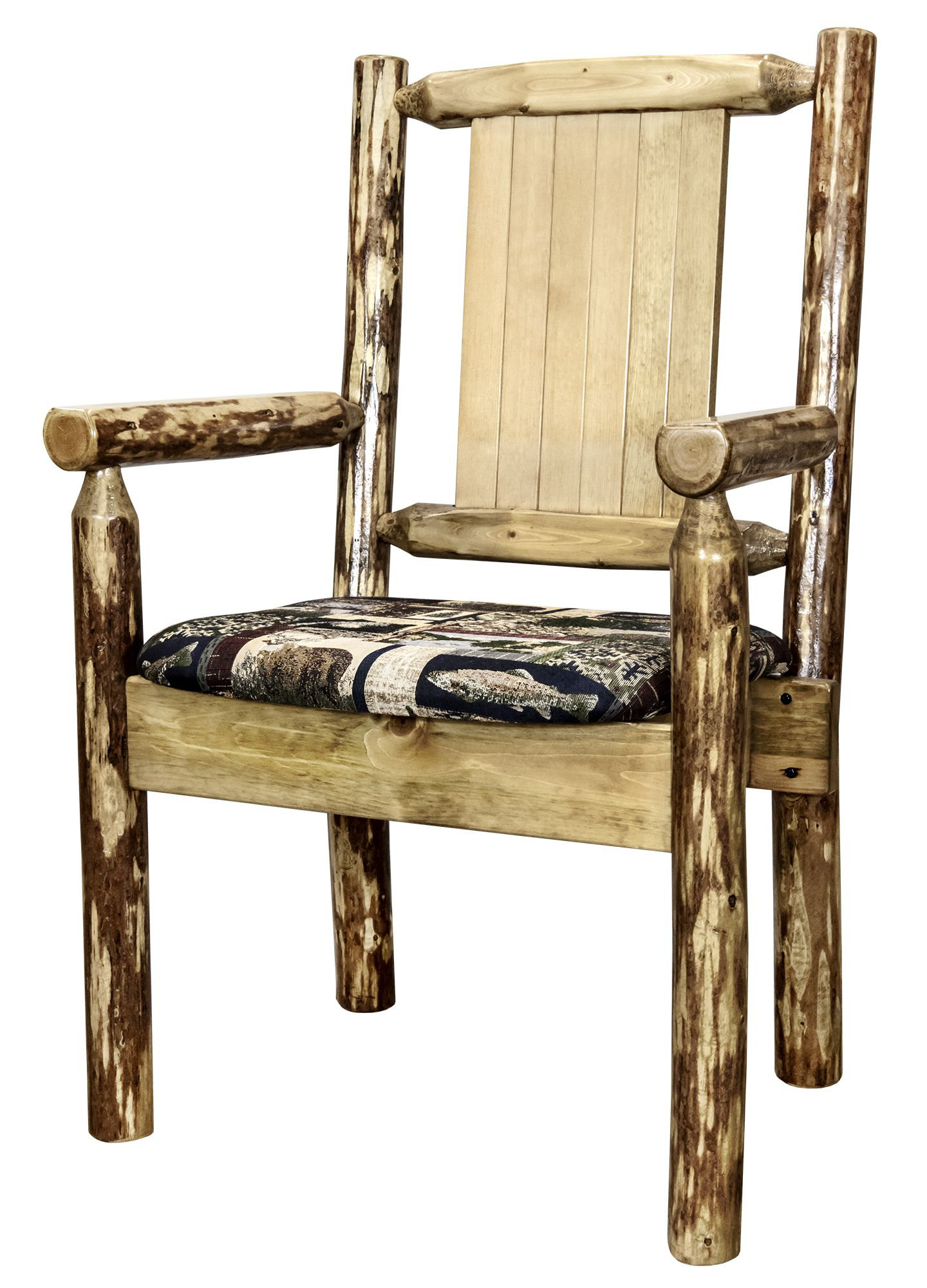 Loon Peak® Abella Slat Back Arm Chair In Brown Wayfair
