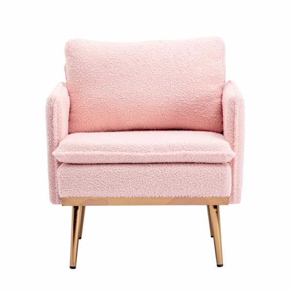 Mercer41 Polyester Chaise Lounge Chair,Accent Chair With Rose Gloden ...