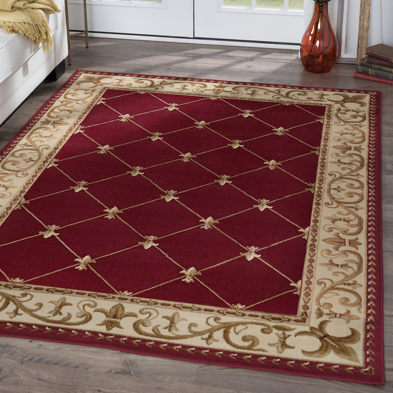 Astoria Grand Clarence Performance Red/Beige/Gold Rug & Reviews | Wayfair