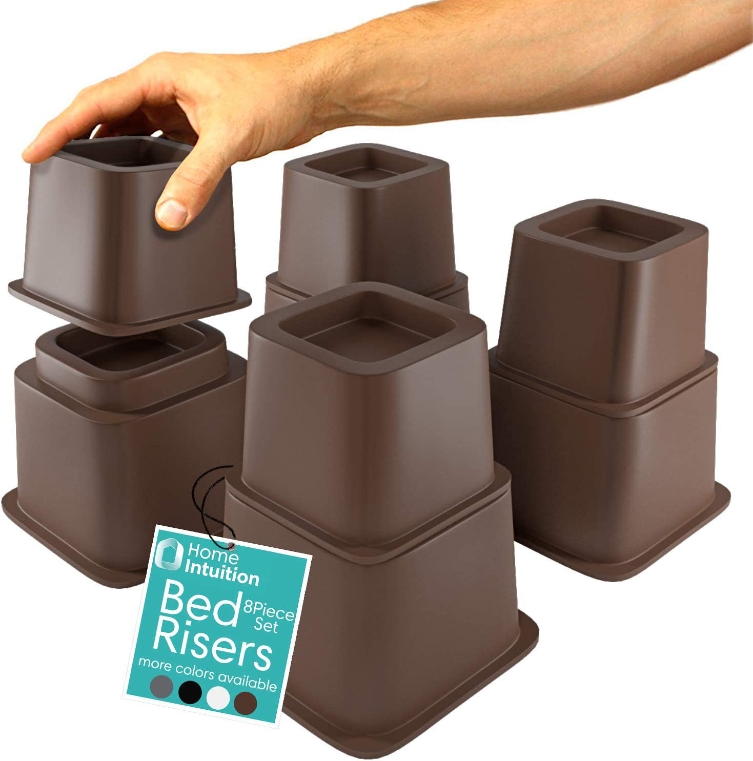 Home Intuition 8 Piece Heavy Duty Adjustable Bed Risers Set | Wayfair