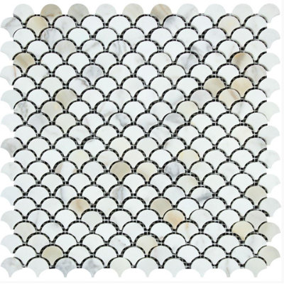 Stone & Tile Shoppe, Inc. Marble Fish Scale Mosaic Wall & Floor Tile ...