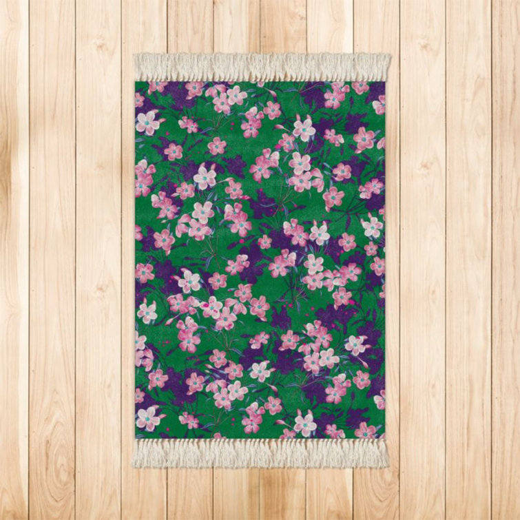 Rosalind Wheeler Floral Green Rug | Wayfair.co.uk
