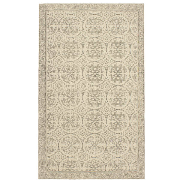 French Connection Flatweave Cotton Beige Rug | Wayfair
