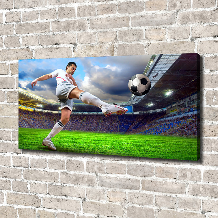 Ebern Designs Football Player In The Stadium - Wrapped Canvas Art ...
