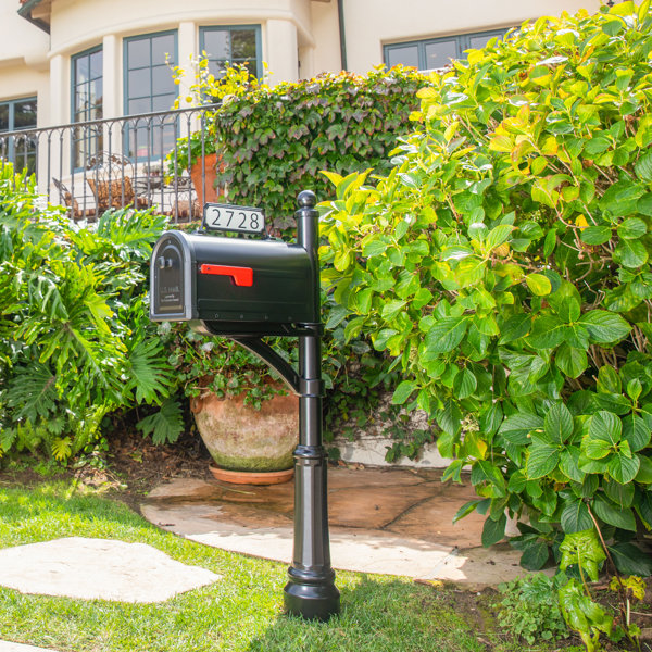 Architectural Mailboxes Roxbury 9 in x 11 in Steel Post Mounted Mailbox ...