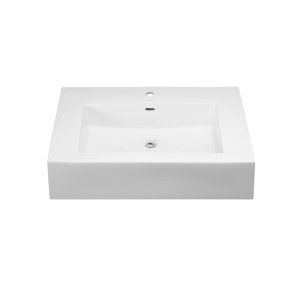 Ronbow Prominent 19.688'' White Ceramic Rectangular Vessel Bathroom ...