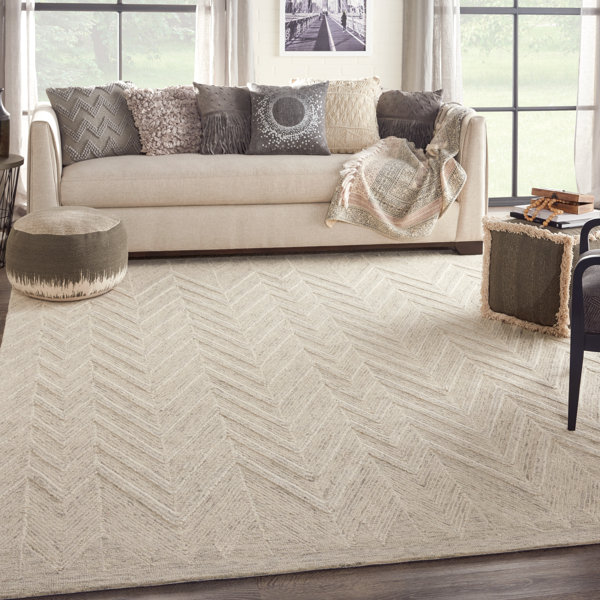 Sand & Stable Zoe Handmade Wool Gray/Ivory Rug & Reviews | Wayfair