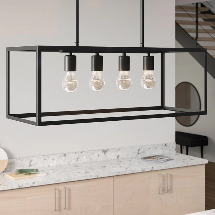 Gracie Oaks Carlyle 4 - Light Kitchen Island Linear Pendant & Reviews ...