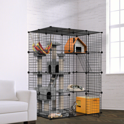 Tucker Murphy Pet™ Ceason 4-Tier Wire Cat Cage Playpen & Reviews | Wayfair