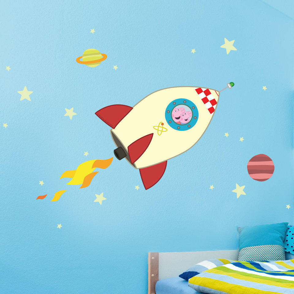 Stickerscape Peppa Pig and George In Space Pack Wall Sticker | Wayfair ...