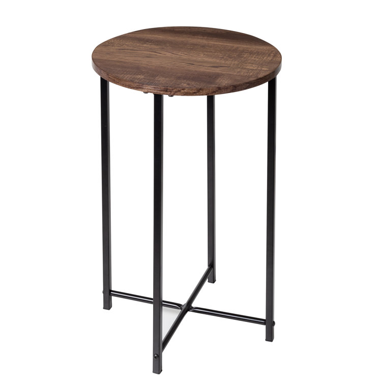 17 Stories 24'' Tall Cross Legs End Table | Wayfair