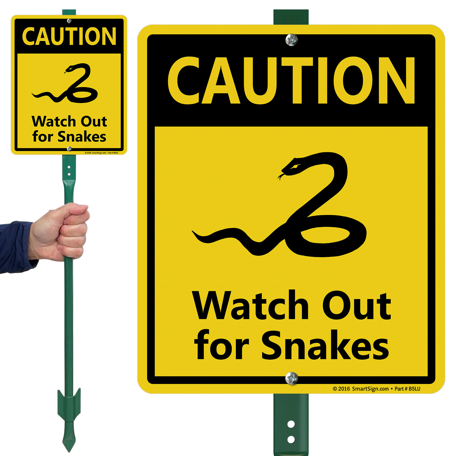 SmartSign Caution - Watch out for Snakes Sign and Stake Kit | Wayfair