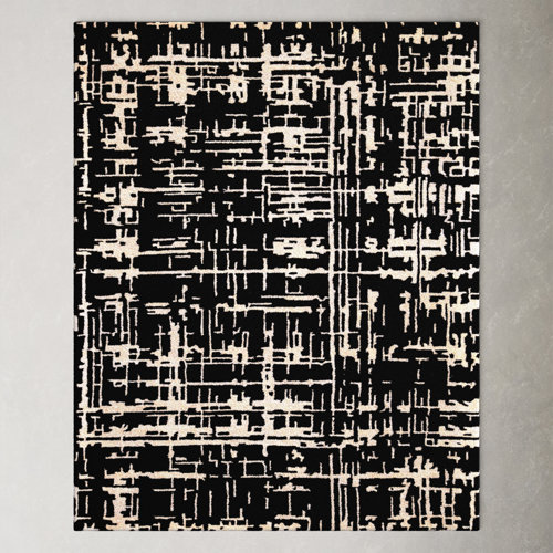 AllModern Brannon Abstract Handmade Tufted Black Area Rug & Reviews ...